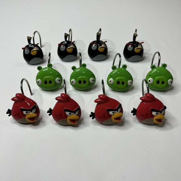 Rovio | Bath | Angry Birds Shower Curtain Hooks Kids Bathroom Home ...
